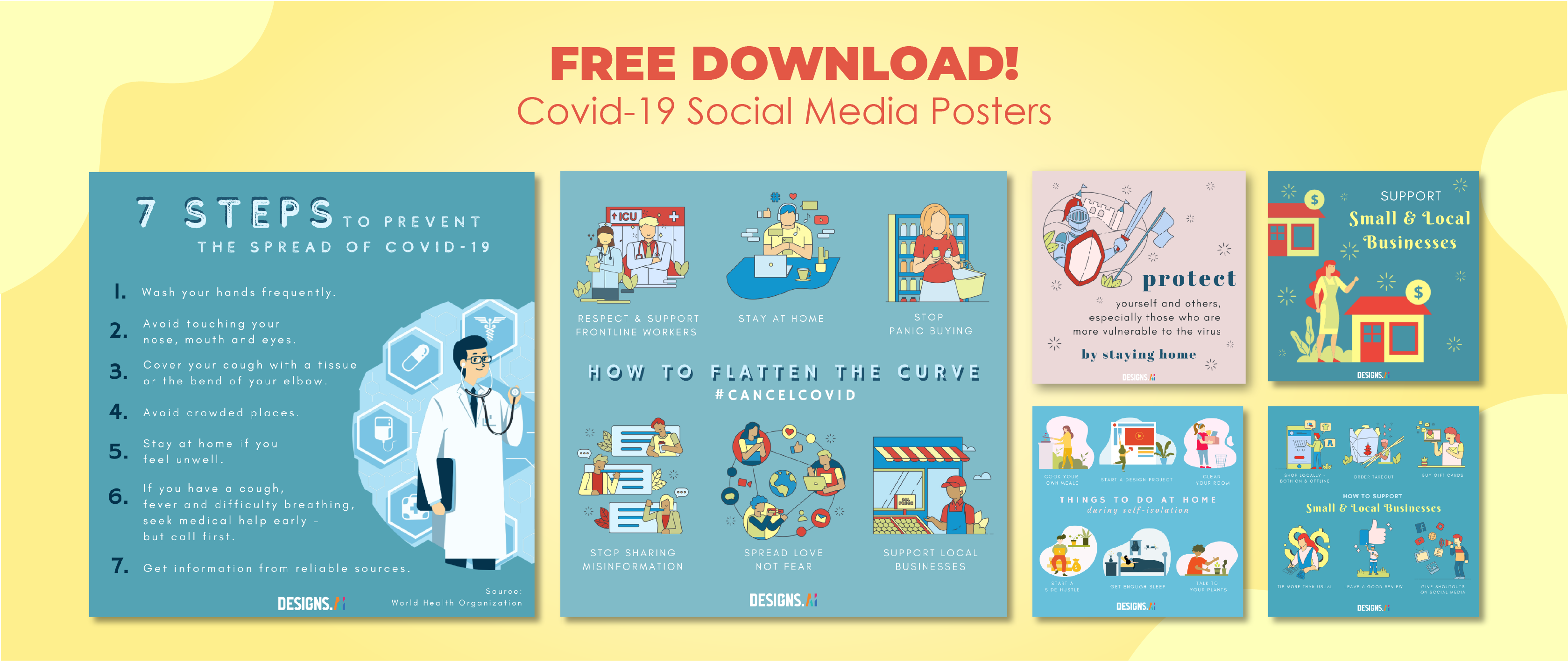 Freebie Alert! Free COVID-19 Social Media Support Posters and Infographics