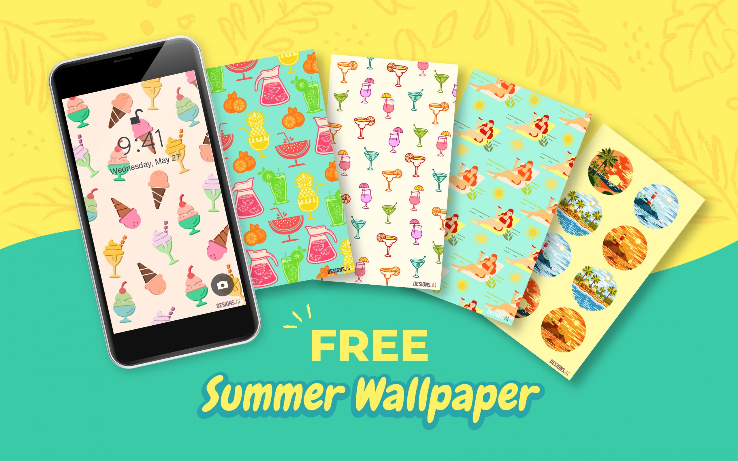 Freebie Alert! FREE Designs.ai Summer-Themed Smartphone Wallpapers ...